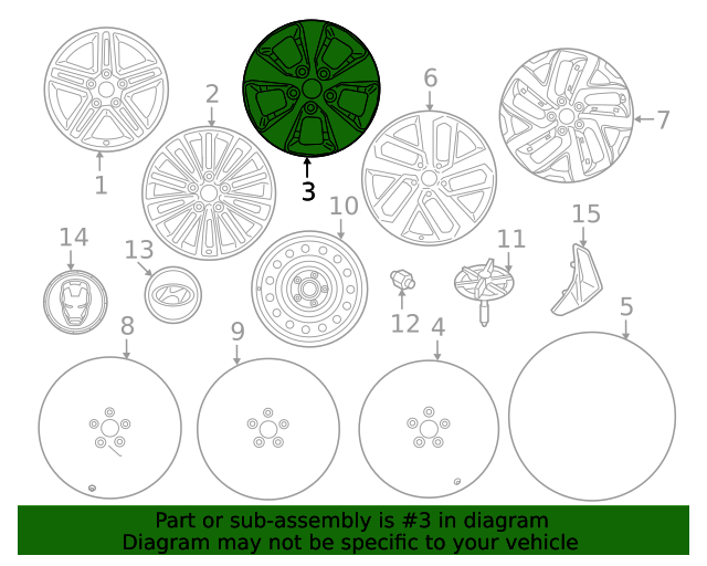 Genuine Wheel, Alloy for 2019-2021 Hyundai | Part# 52910-K4000 ...