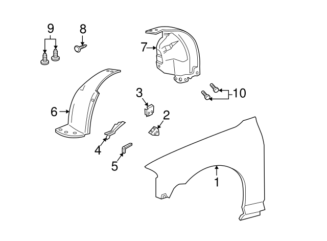 2000-2011 Ford Fender Liner Retainer -W704340-S300 | TascaParts.com