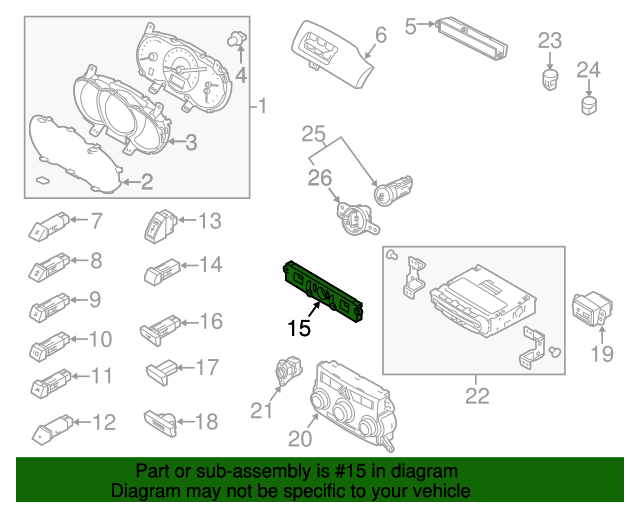 93300-1U010CA - Switch Panel 2012-2013 Kia Sorento | Kia.Parts Store