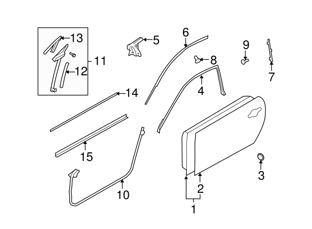 2008-2015 Infiniti Upper Weather-Strip 76860-JL00A | OEM Parts Online