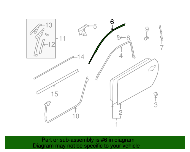 76871-JL00A - Door Seal Retainer Plate 2008-2015 Infiniti ...