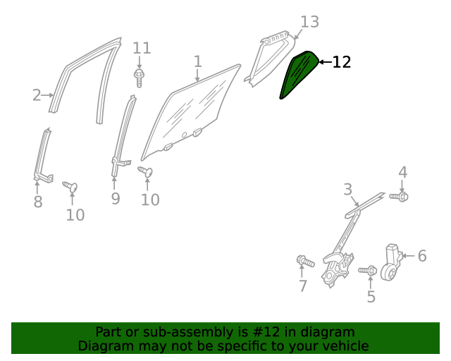 82262-5RB0A - Vent Glass 2018-2024 Nissan Kicks | Nissan Parts ...