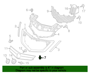 Genuine OEM Acura - Grille Bracket Lower Clip Part# 91503-STX-A01 ...