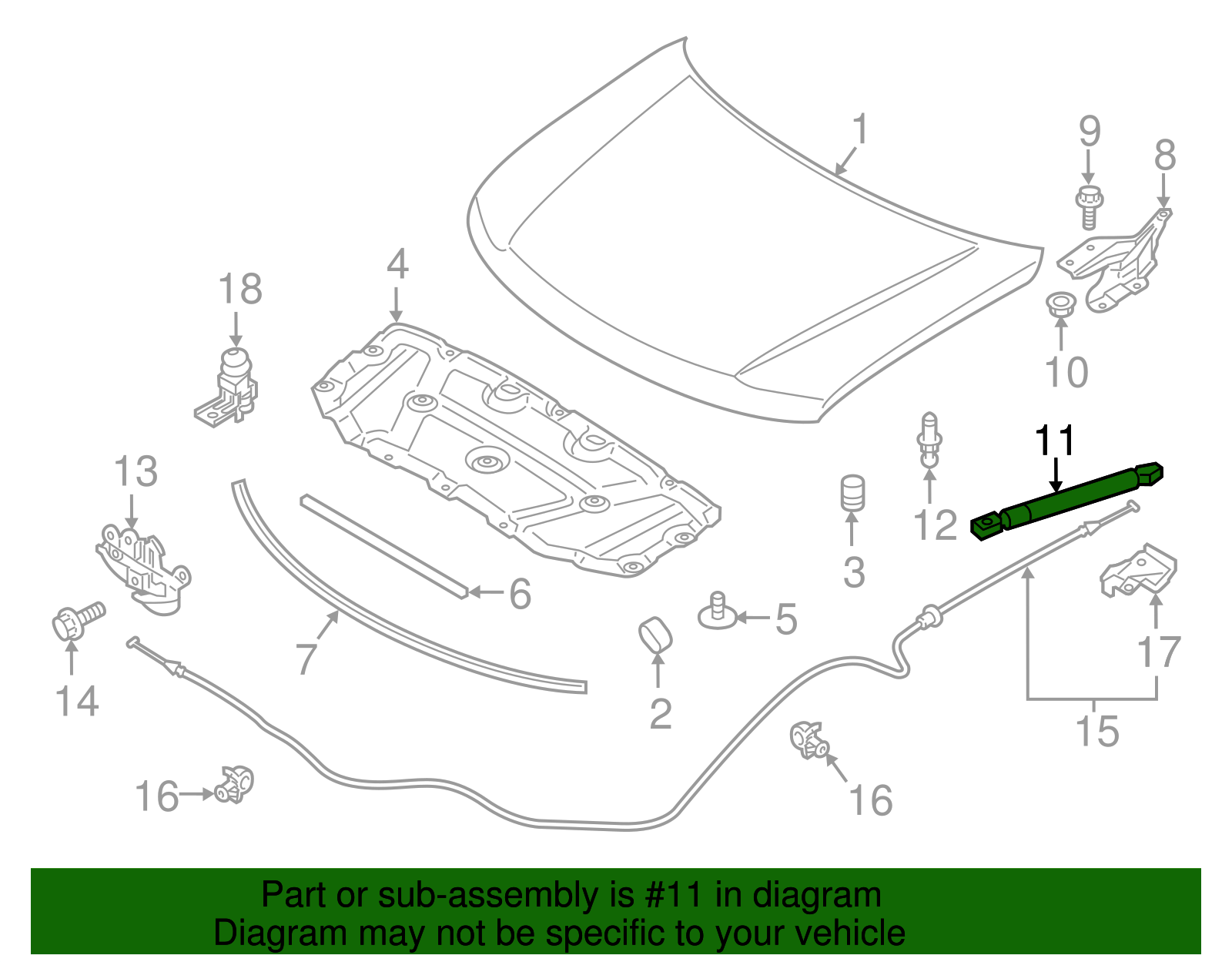2017-2021 Nissan Armada Hood Lift Support 65470-1LB0B | OEM Parts Online