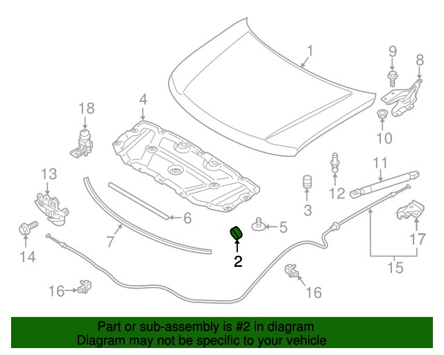 65158-1LB0A - Hood Bumper 2017-2024 Nissan Armada | Nissan Parts ...