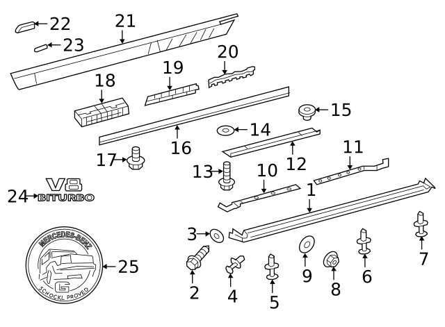 463-698-51-00-7C45 - Molding Strip 2019-2021 Mercedes-Benz | Mercedes ...