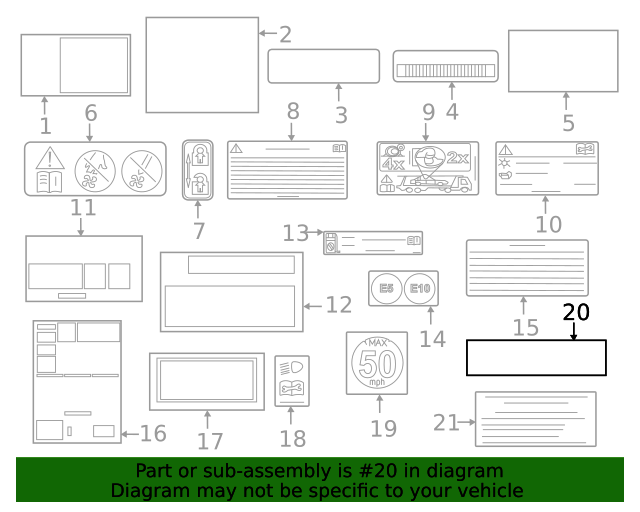 000-584-38-09 - Hybrid High Voltage Information Label 2018-2020 ...