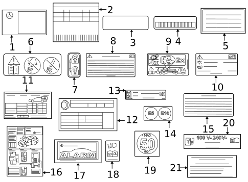 Information Labels for 2021 Mercedes-Benz GLC 300 | Mercedes-Benz USA Parts
