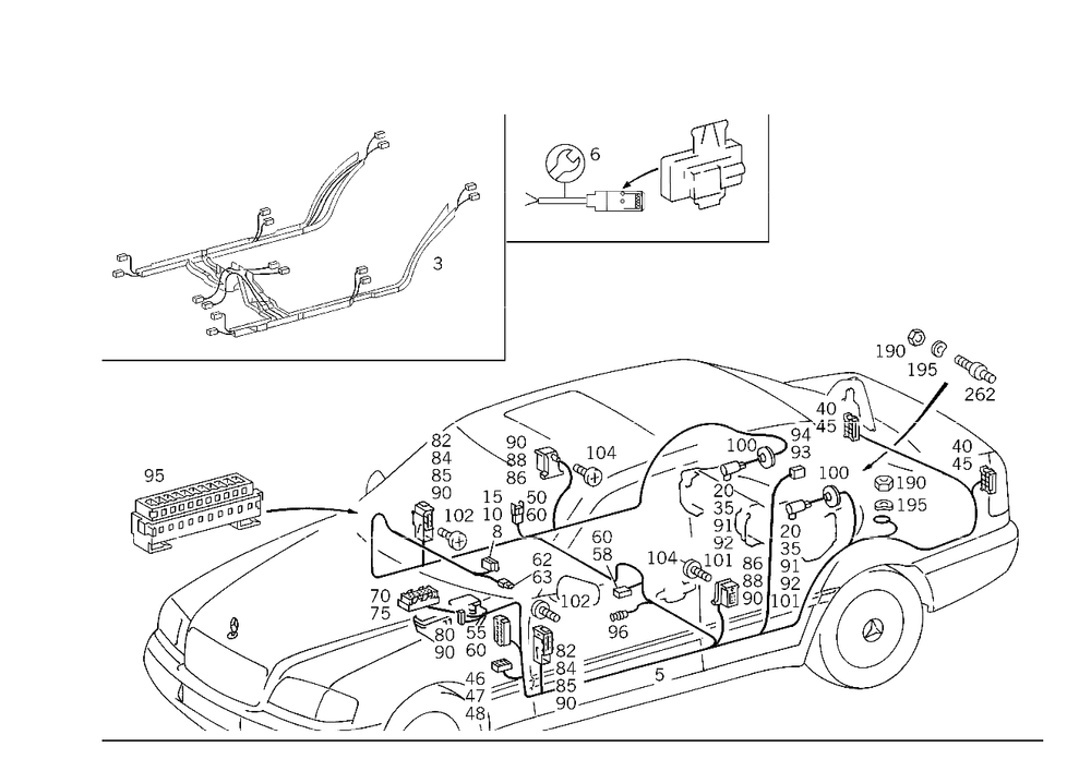 202-540-08-07 - Wiring Harness 1994-2000 Mercedes-Benz | Mercedes-Benz ...