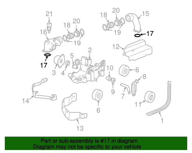 2001-2015 Porsche Engine Coolant Inlet Flange Seal 999-707-410-40 ...