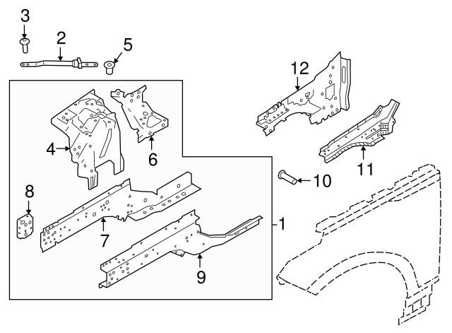 Genuine OEM Reinforce Bar Part# LR142871 Fits 2018-2023 Land Rover ...