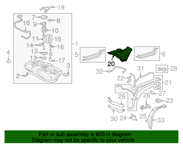 2005-2010 Scion tC Protector Fuel Tank 77641-21020 | Toyota Parts Center