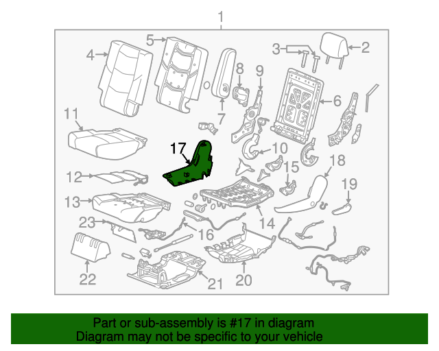 2015-2020 GM Cocoa Rear Seat Hinge Finish Cover 23452171 ...