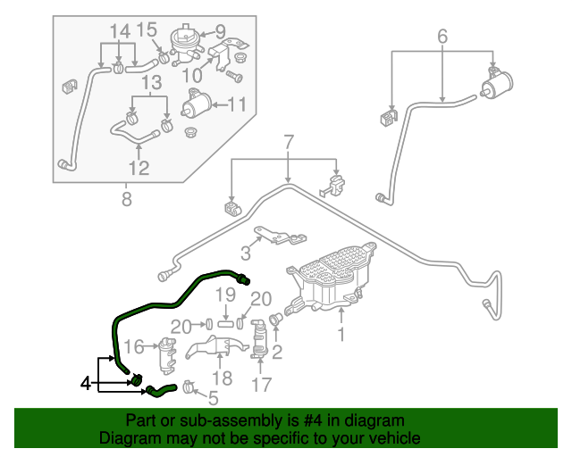 2013-2016 Audi Q5 Vent Tube 8R0-201-997-H | Audi USA Parts