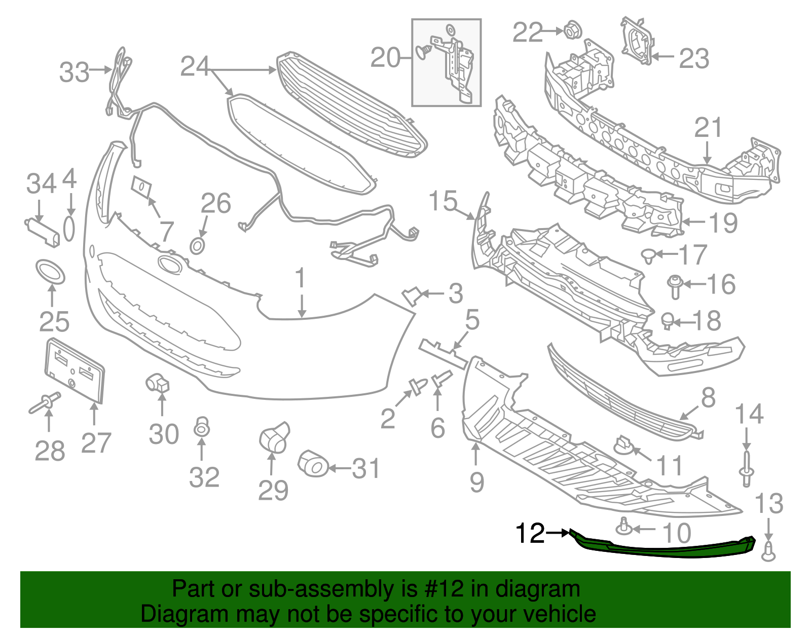 CM5Z-17626-A - Valance 2012-2018 Ford Focus | Big 3 Auto Parts
