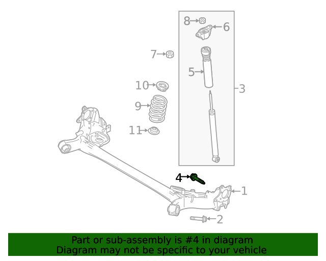 2016-2019 Mazda Shock Assembly Lower Bolt 9YA0-2A-247 | TascaParts.com
