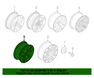 36116796256 - 2012-2019 BMW Wheel, Alloy (36-11-6-796-256) | BMW of ...