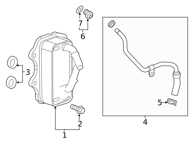 12662673 - Engine Oil Cooler Inlet Pipe with Hose, Clamps, and Cap GM ...