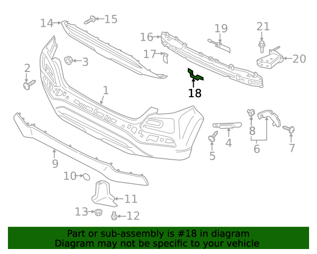 2018-2023 Hyundai Kona Reinforced Beam Lower Bracket 86637-J9000 | OEM ...