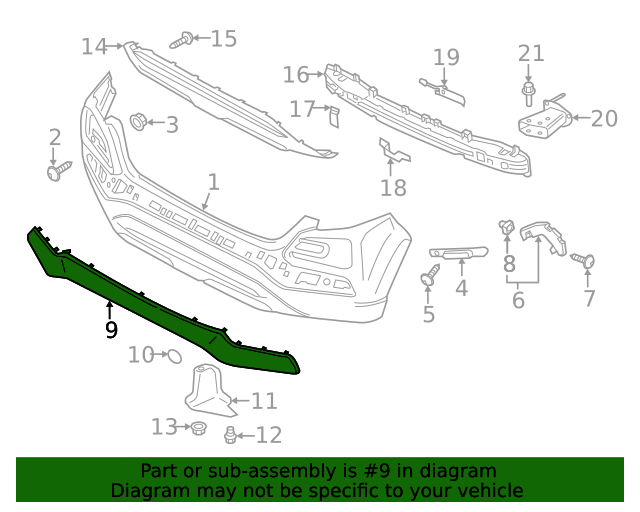 2018-2021 Hyundai Kona Center Molding 86696-J9000 | QuirkParts