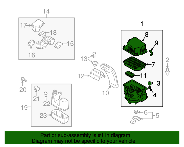 28110-2S200 - Air Cleaner Assembly - 2010-2015 Hyundai Tucson | OEM ...