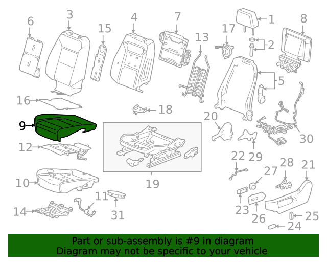 2021-2022 GM Cushion Cover 84877762 | GMPartsDirect.com