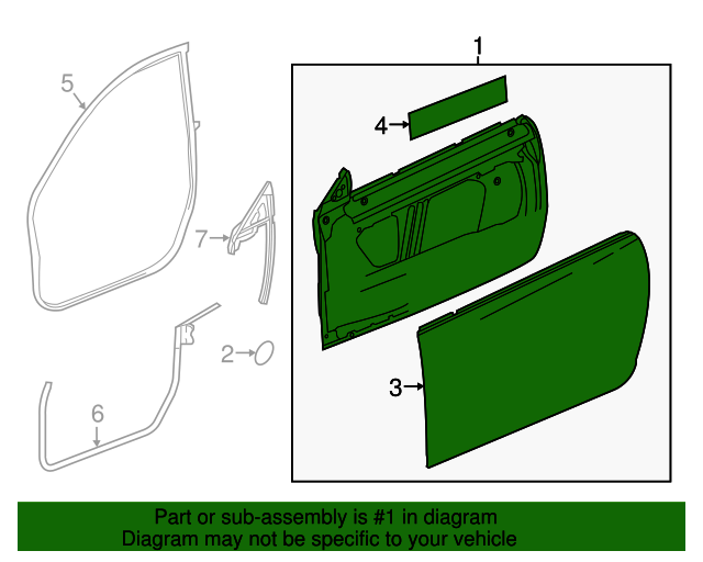 2016-2021 Chevrolet Camaro Door Shell - Passenger Side (RH) 23286549 ...