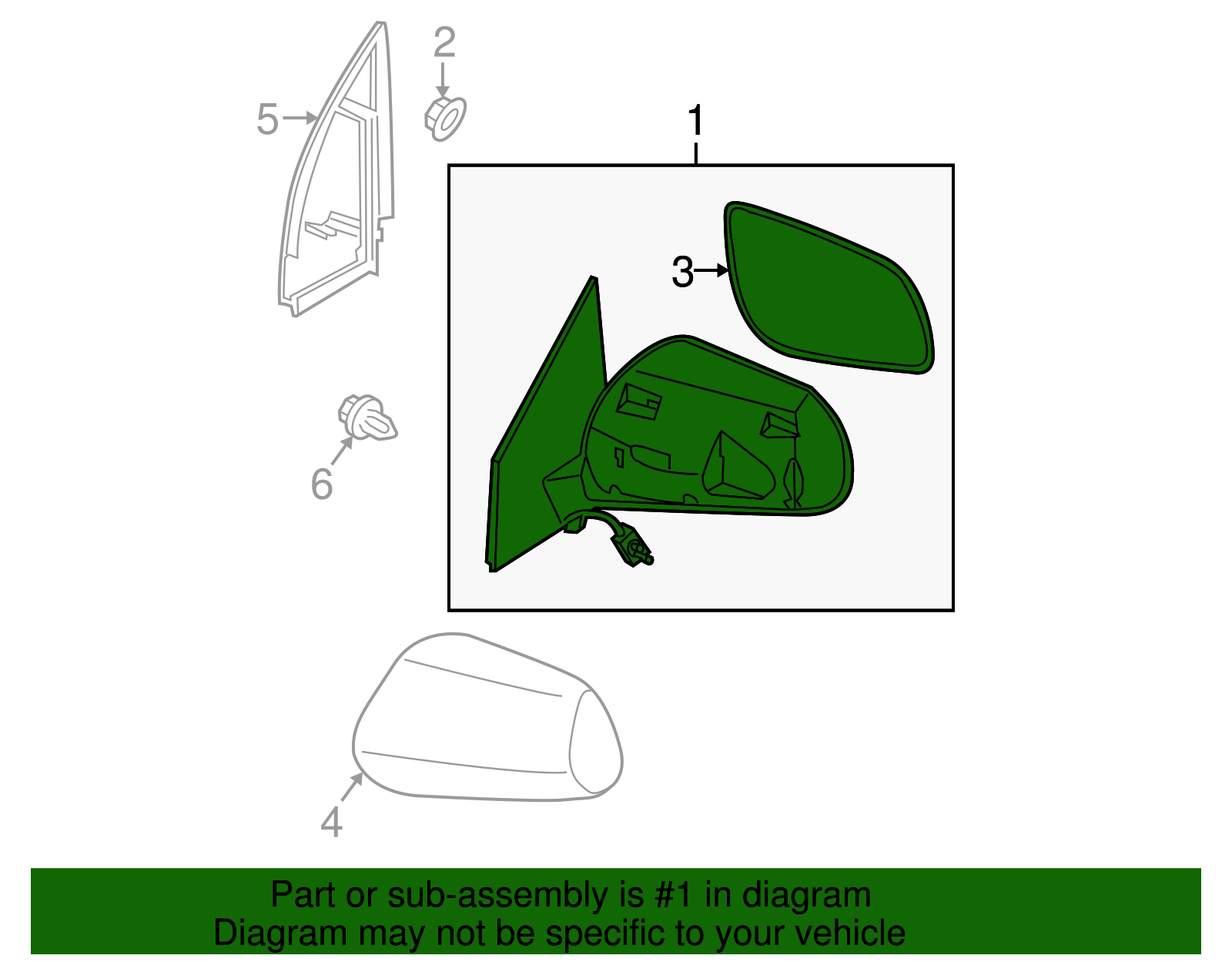 2008-2015 Nissan Mirror Assembly 96302-JM200 | Bill Kay Nissan Parts