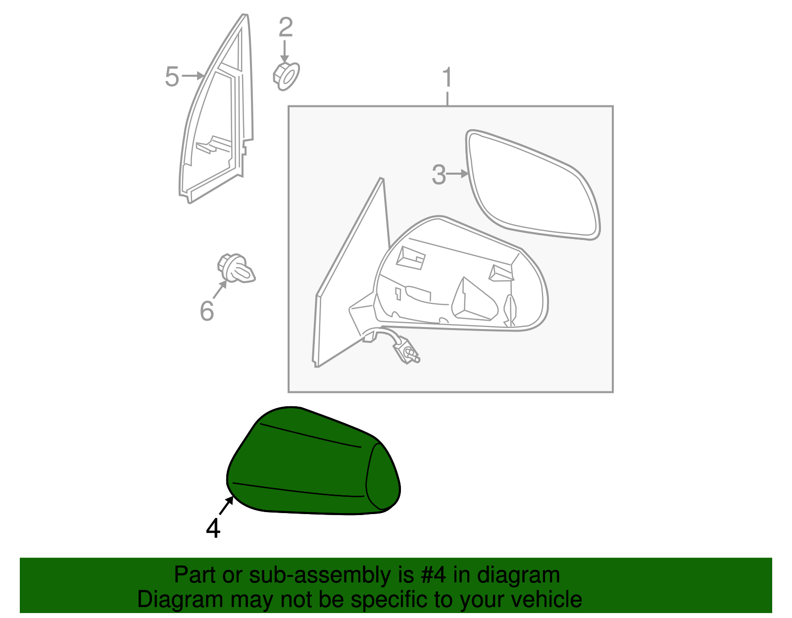 2008-2015 Nissan Mirror Cover 96373-JM00A | Temecula Nissan Parts