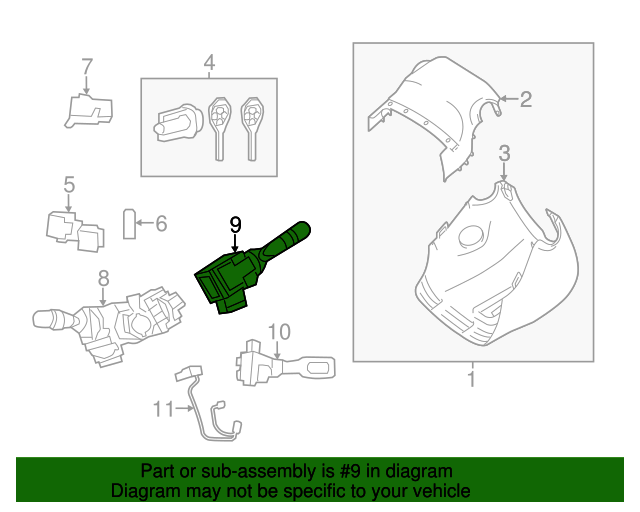 2013-2018 Toyota RAV4 Wiper Switch 84652-0R060 | Toyota Parts Center