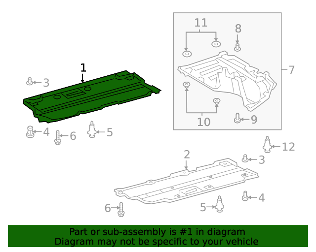 58165-12160 - Floor Pan Splash Shield 2019-2022 Toyota Corolla | Longo ...