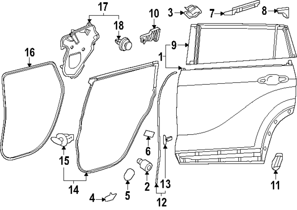 2024-2025 Toyota Grand Highlander Door Weather-Strip 67871-0E140 ...