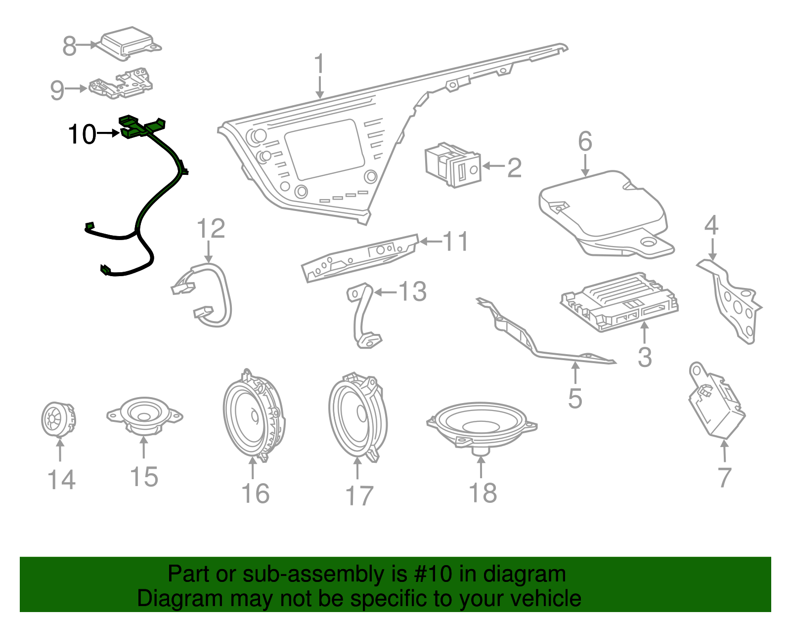 86101-33L80 - 2018 Toyota Camry - Antenna Cable | Sparks Parts