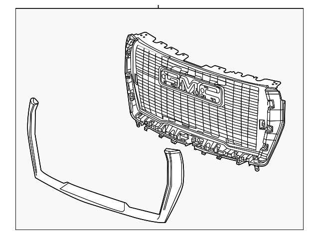 2021-2024 GMC Galvanized Silver Front Grille 84835783 | GM Parts Center