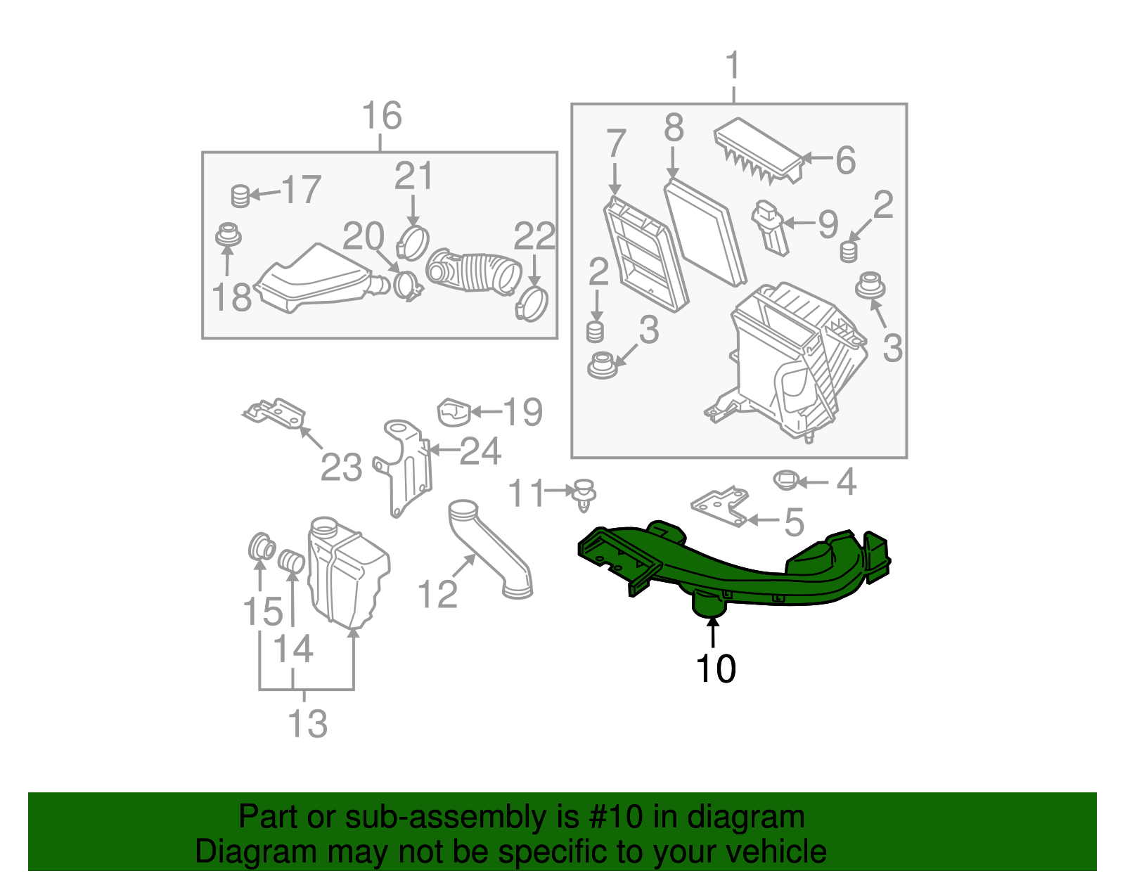 2008-2015 Nissan Air Inlet Duct 16554-JM01A | Ziegler Nissan of Orland Park