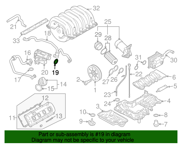 2007-2015 Audi Engine Crankcase Vent Valve Seal WHT-001-678 | OEM Parts ...