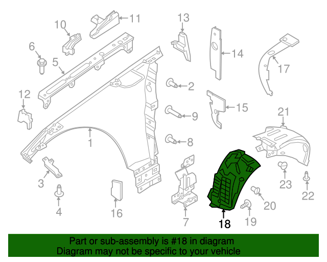 Genuine Ft Fender Liner for 2013-2018 Land Rover | Land Rover Part ...