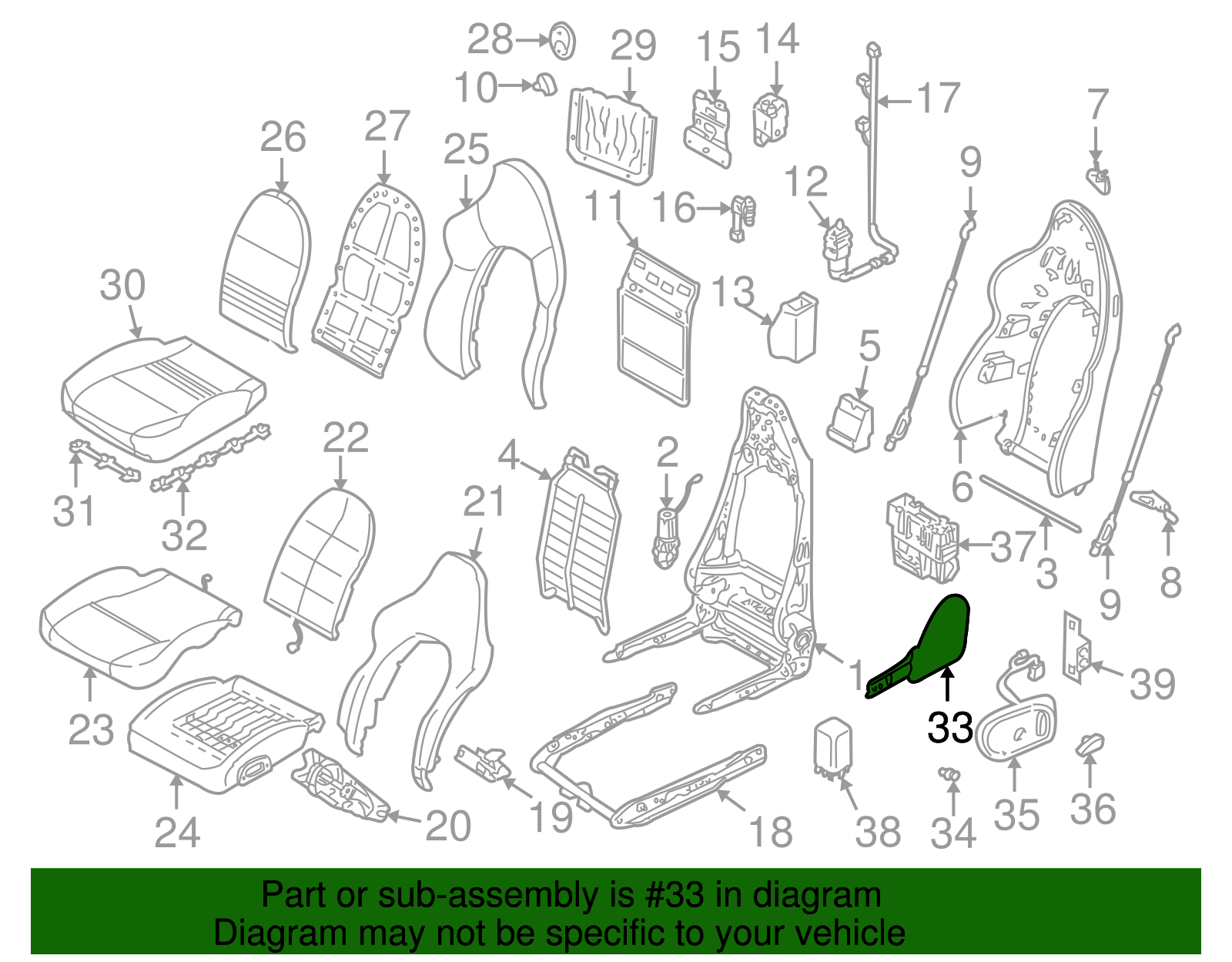 1999-2005 Porsche 911 Seat Back Recliner Adjustment Mechanism Cover 996 ...