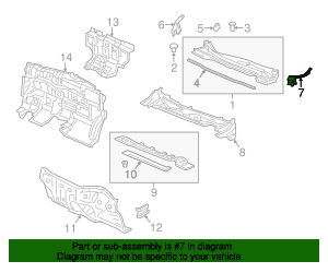 74221-T0A-A00 - Cowl Top Front (Driver Side) - 2012-2016 Honda CR-V ...