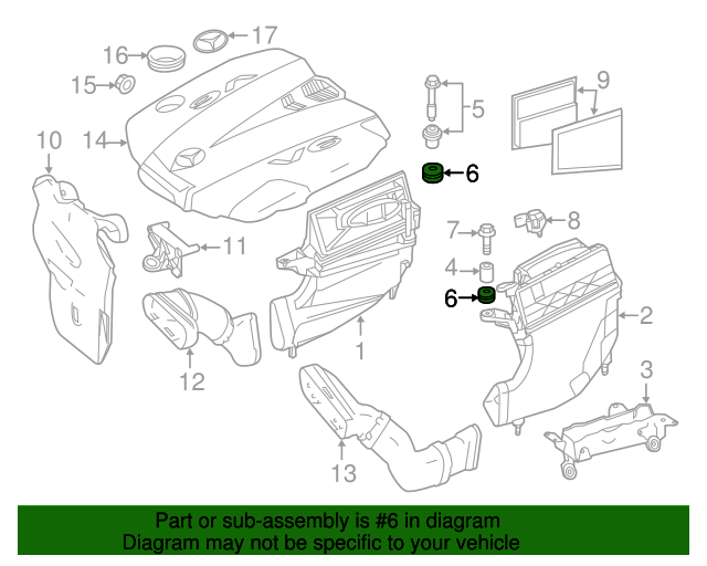 642-094-06-85 - Air Cleaner Assembly Isolator 2011-2021 Mercedes-Benz ...