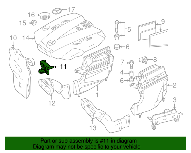 642-010-17-40 - Engine Cover Bracket 2011-2013 Mercedes-Benz E 350 ...