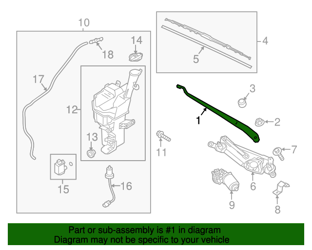 2014-2018 Kia Wiper Arm 98320-A7500 | OEM Parts Online