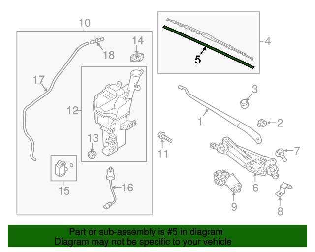 98351-3X000 - Wiper Blade Insert 2014-2018 Kia | Kia.Parts Store