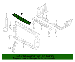 29135-1R500 - Radiator Support Air Deflector 2012-2013 Hyundai Accent ...