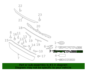 86315-D9000 - Nameplate 2017-2019 Kia Sportage | Kia.Parts Store