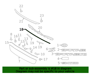 87314-D9000 - Tail Gate Trim Packing 2017-2022 Kia Sportage | Kia.Parts