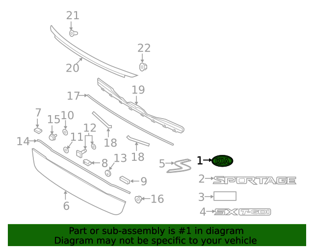 2017-2020 Kia Sportage Emblem 86320-D9000 | TascaParts.com