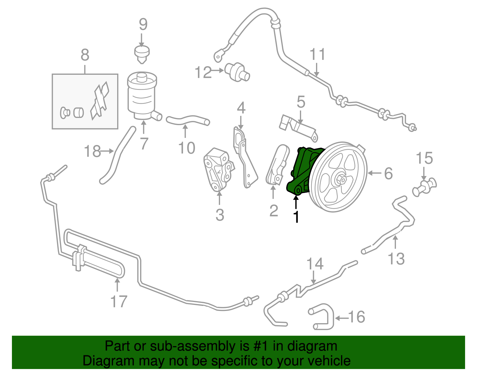 56110-RGL-A04 - 2005-2010 Honda Odyssey - Pump Sub-Assembly Power ...