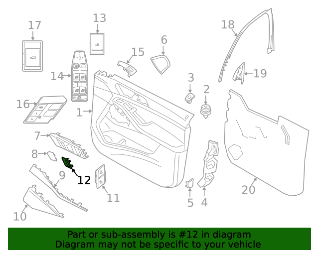 Genuine BMW 51-41-6-998-540 | Lock Switch Bezel | FREE Shipping on Most ...