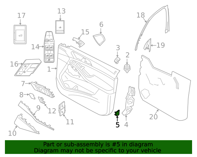 51416998924 - 2019-2023 BMW Lock Knob Guide Cover (51-41-6-998-924 ...